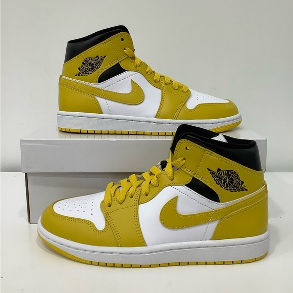 Nike | Shoes | Nike Air Jordan Mid Vivid Sulfur Yellow White Shoes ...